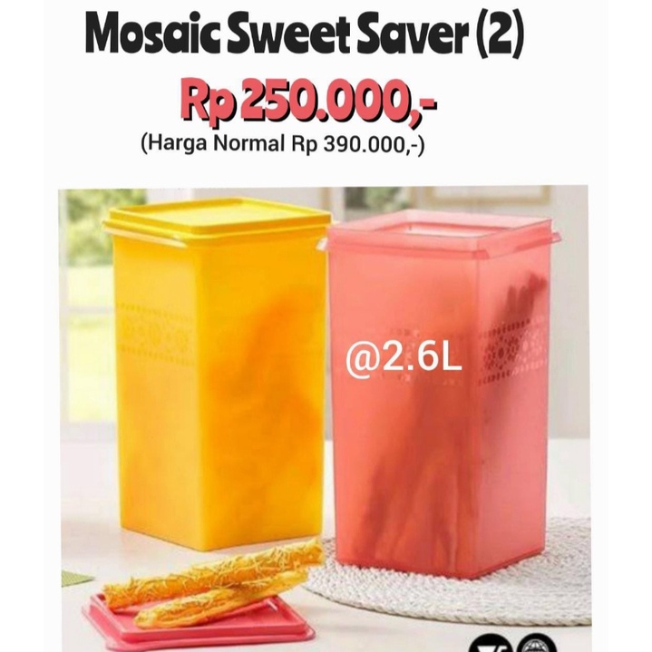 Jual TUPPERWARE MOSAIC SWEET SAVER 2,6L (2) - TOPLES PENYIMPANAN ...