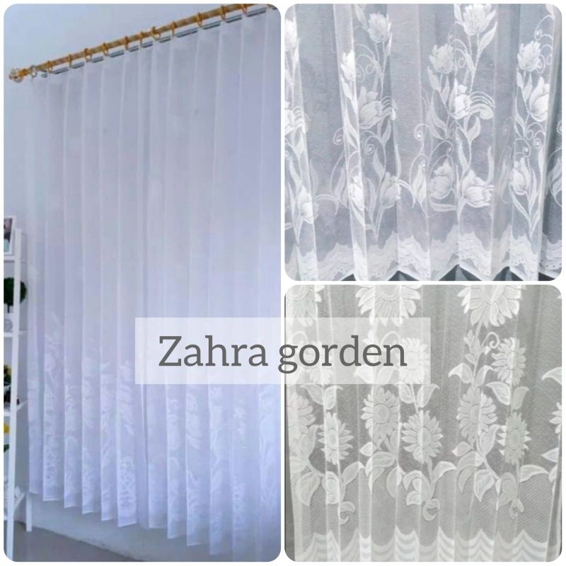 Jual vitrase lapisan gorden motip bunga matahari tulip | Shopee Indonesia
