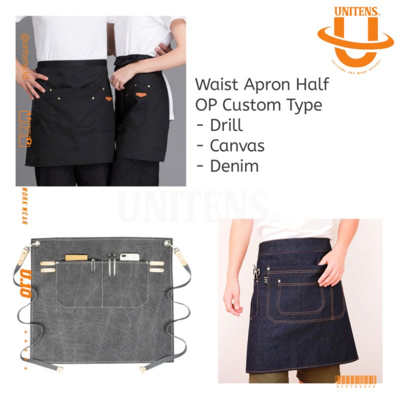 Jual Unitens Waist Apron Half Custom Posisi Saku Model Dan Bentuk ...