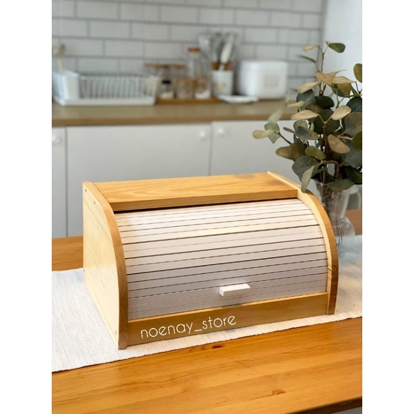 Jual Tempat Roti Slide Bread Box Kayu Solid 40×26×20 cm | Shopee Indonesia