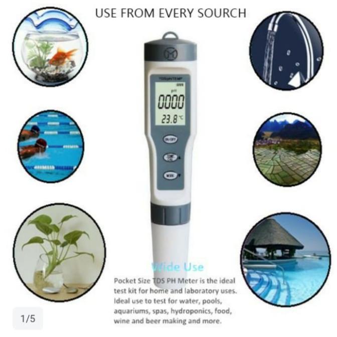 Jual Smart Water Quality Tester 3 in 1 TDS / PH / TEMP EZ - 9901 ...
