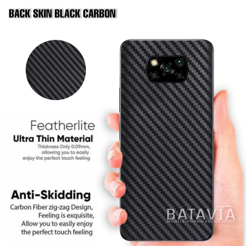 Jual Skin Carbon Xiaomi Poco X3 nfc Poco X3 Pro Garskin Back Skin Black ...