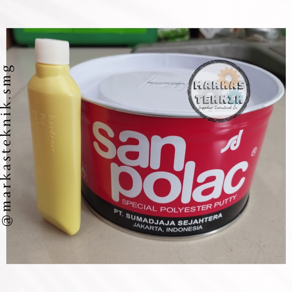 Jual SAN POLAC Dempul Polyester Putty 1Kg + Hardener / SANPOLAC Dempul ...