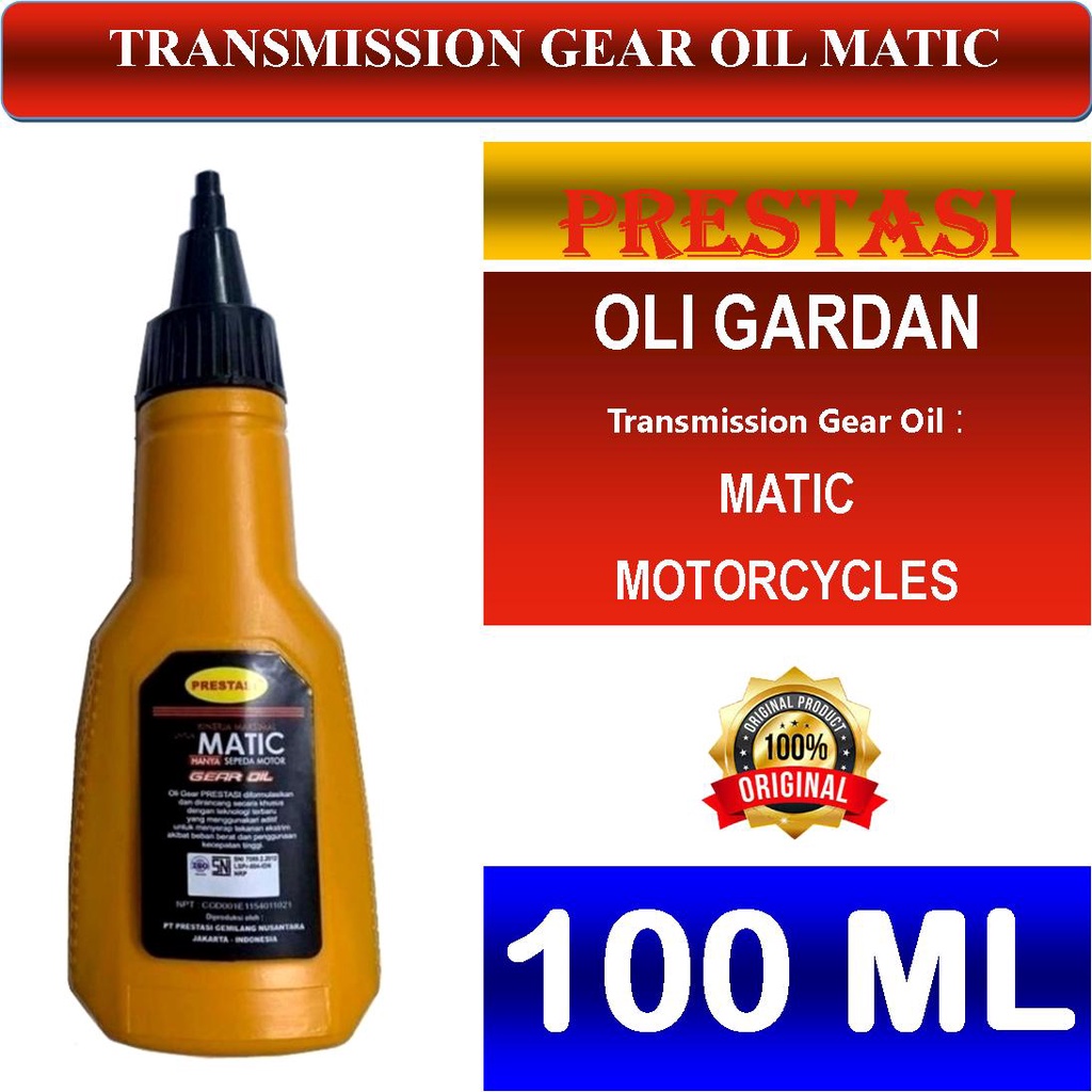 Jual Oli Gardan Motor Matic Prestasi 100 ml Original - oli transmisi ...