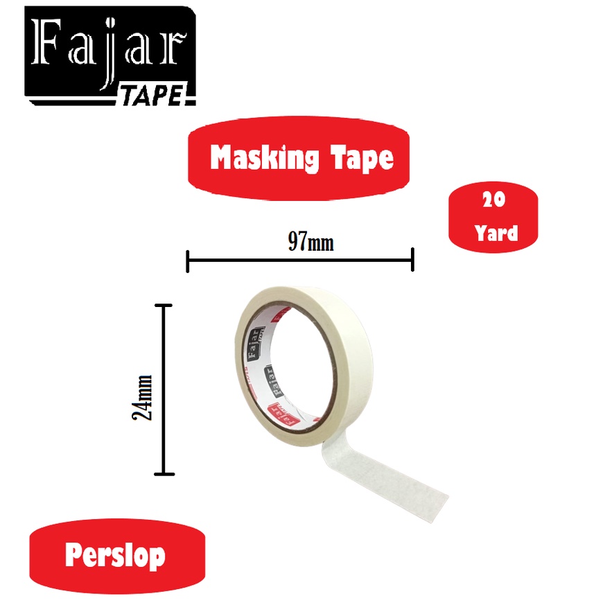 Jual Masking Tape / Masking Tape white / 24mm x 10 Yard (Full Meter ...