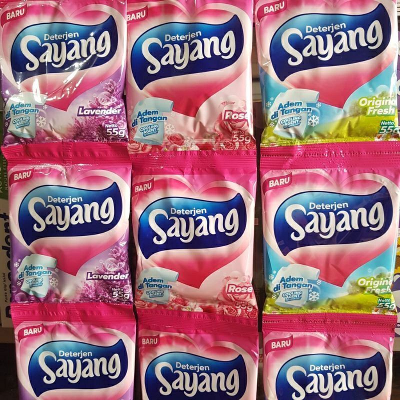 Jual Detergen Sayang Detergent Deterjen Bubuk Sachet Renceng 6x55gr ...