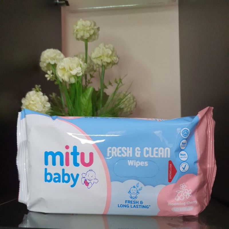 Jual Mitu Baby Wipes Tisu Basah Bayi Fresh N Clean Pink Blooming Cherry ...