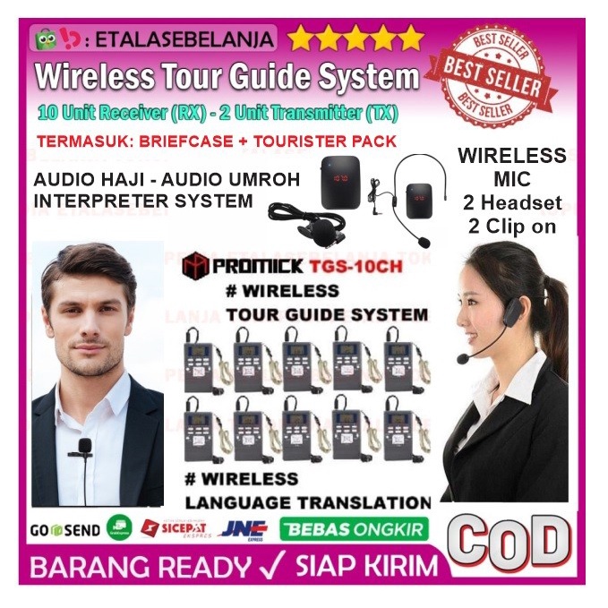 Jual Tour Guide System 10 Channel - Audio Umroh dan Haji - Kombinasi 2 TX | Shopee Indonesia