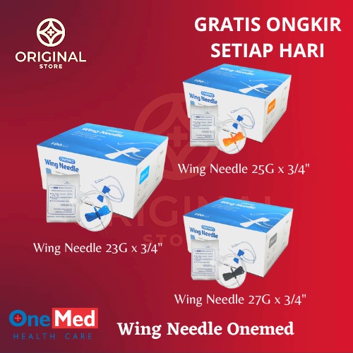 Jual WING NEEDLE ONEMED WINGED JARUM SELANG INFUS 23G 25G 27G - ONEMED | Shopee Indonesia