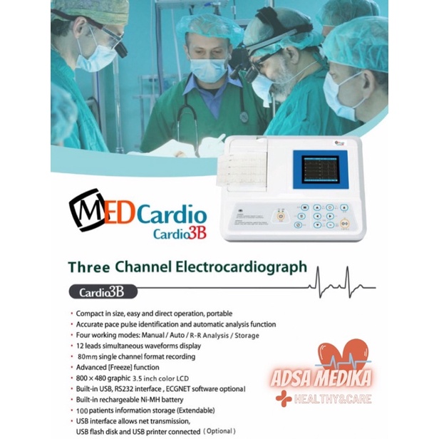 Jual ECG 3 CHANNEL / EKG 3 CHANNEL / MED CARDIO 3B | Shopee Indonesia