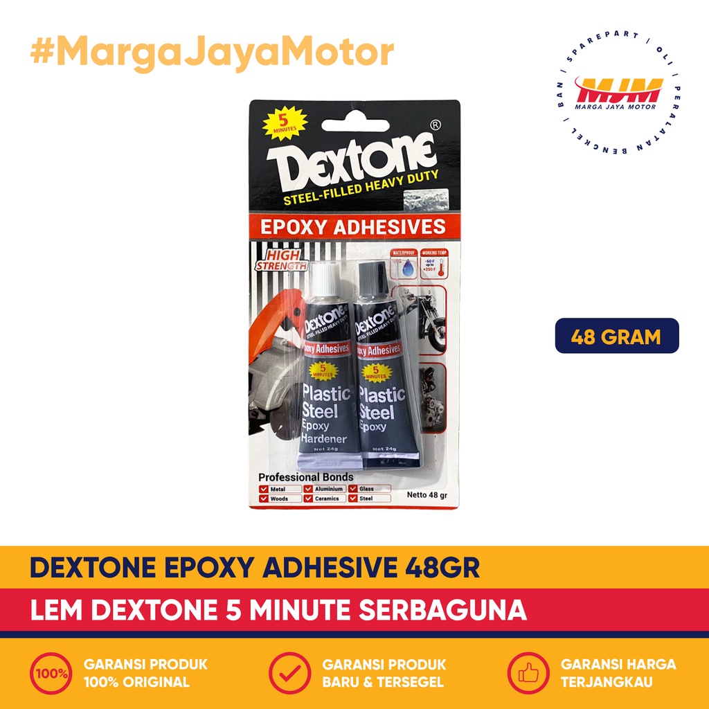 Jual Dextone Plastic Steel Epoxy 48gr Lem Besi Dextone 5 Menit | Shopee ...