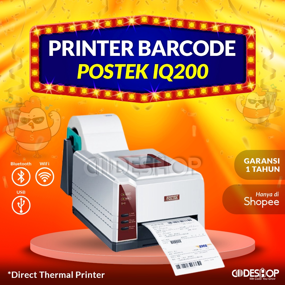 Jual Printer Barcode POSTEK IQ 200 Cetak Label Direct Thermal IQ200 | Shopee Indonesia