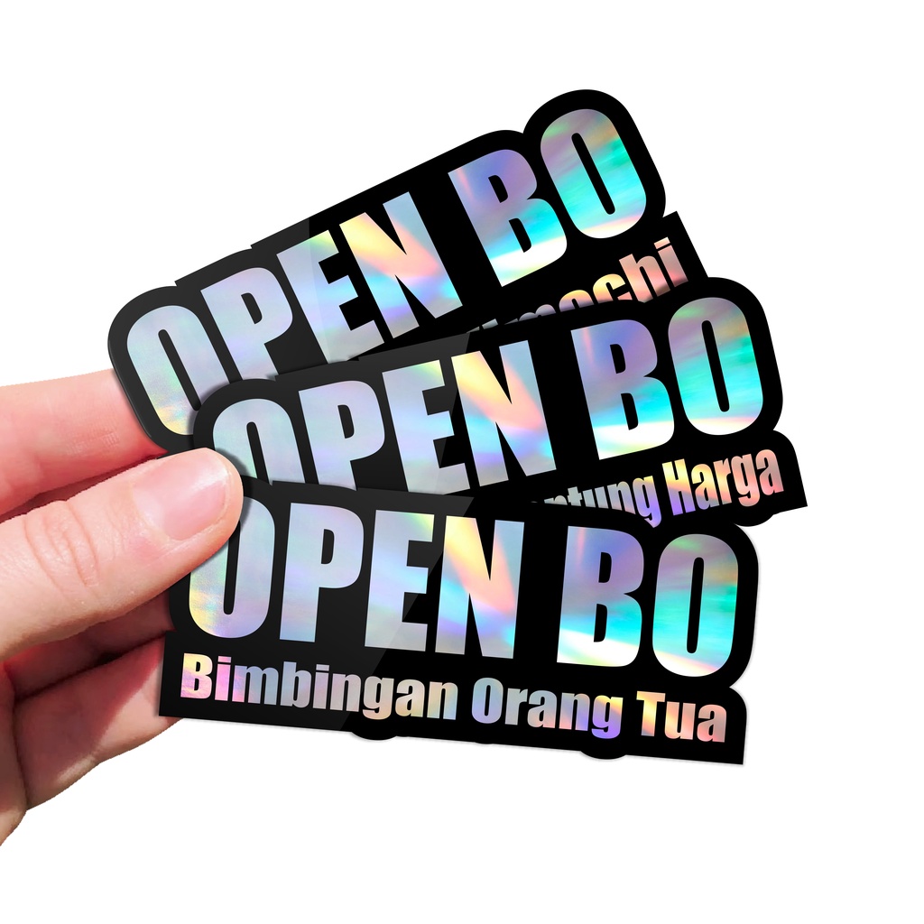 Jual Stiker Open BO - Stiker Print Hologram | Shopee Indonesia