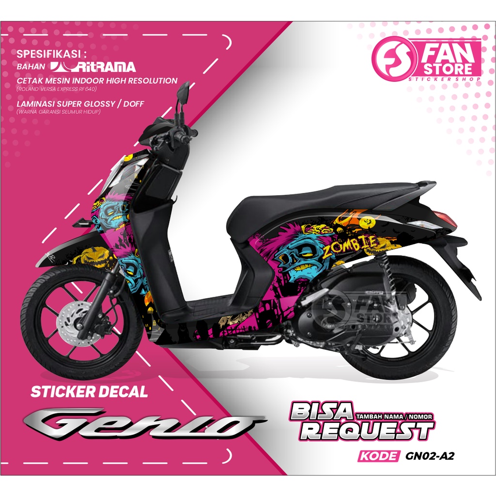 Jual Decal Honda Genio Full Body Sticker Genio Full Body - Striping Genio - Sticker Motor - Kode ...