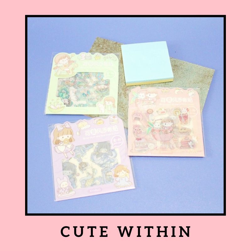 Jual Paket sticker isi 3 lembar set XYH-30 - WARNA RANDOM REQUEST NOTES ...