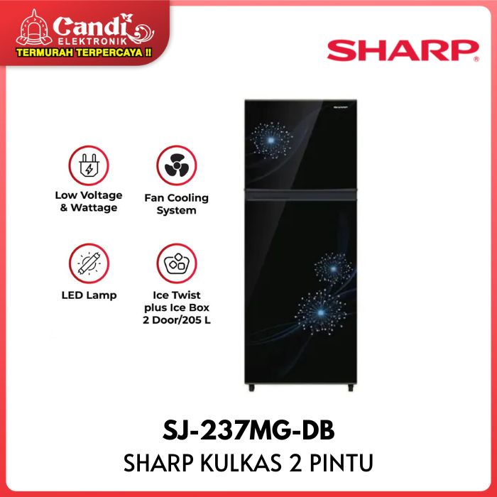 Jual SHARP Kulkas 2 Pintu Kapasitas 187 Liter SJ-237MG-DB | Shopee ...