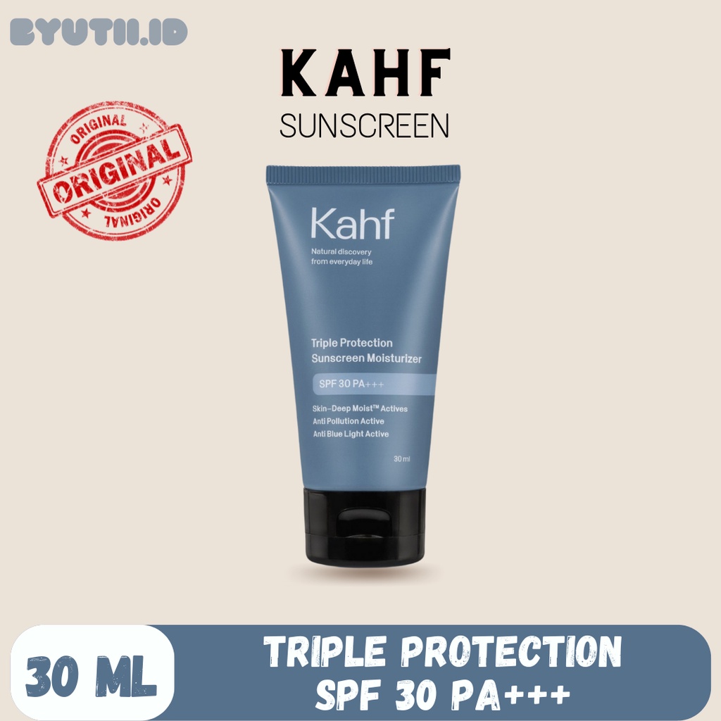 Jual KAHF Triple Protection Sunscreen Moisturizer SPF 30 PA+++ 30ml ...
