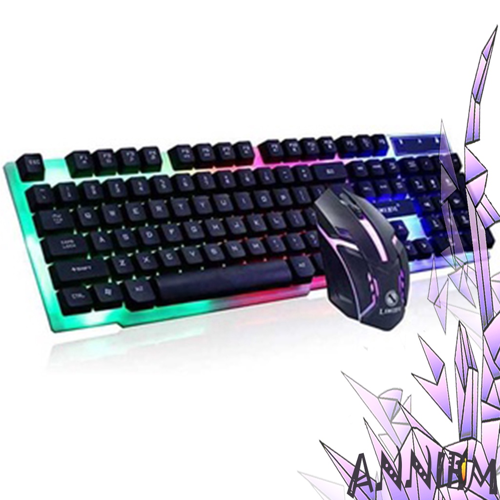 Jual Keyboard Mouse Gaming Koneksi USB LED RGB Mekanikal with Mouse ...