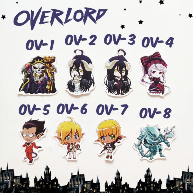 Jual Sticker Anime Overlord 1 Momonga Albedo Shalltear Demiurge Mare ...