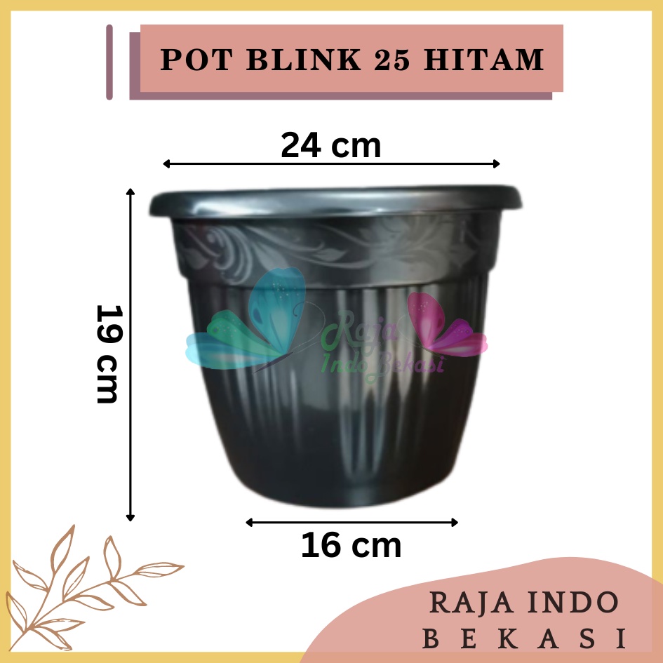 Jual Pot Bunga Blink 25 Hitam Pot Bunga Plastik Bulat Hias Besar Putih ...