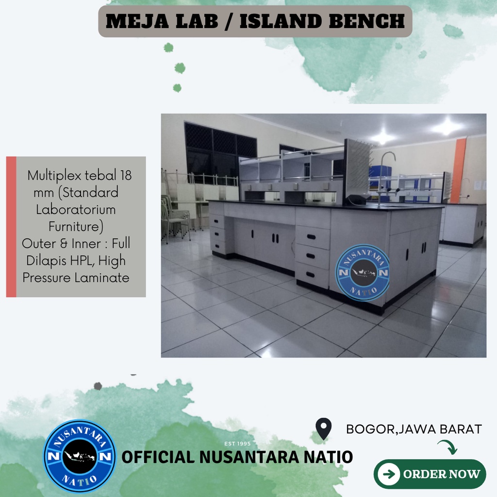 Jual Meja Tengah Laboratorium / Island Bench HPL-240HPL | Shopee Indonesia