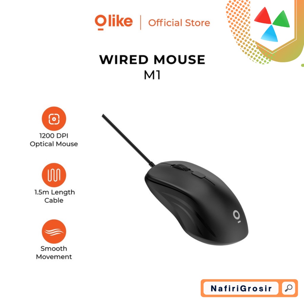 Jual MOUSE OLIKE ERGONOMIC DESIGN 1200 DPI OPTICAL SENSOR 3 MILLION M1 ...