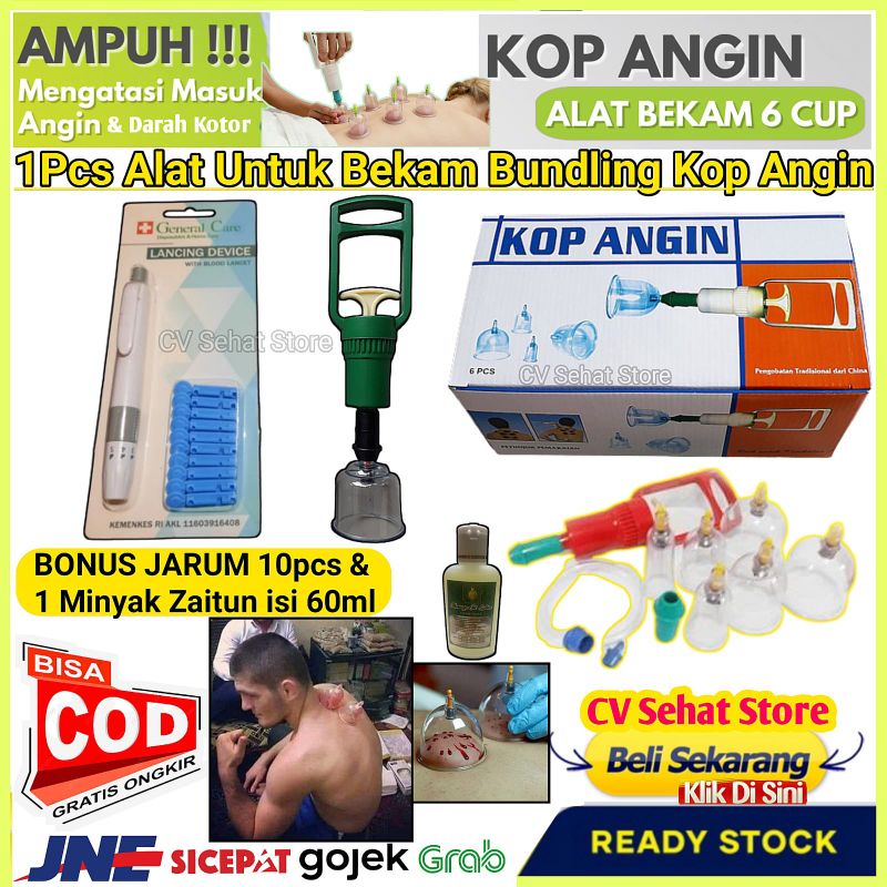 Jual Alat Bekam Komplit Full Set 6 Kop Dan Pen Lancing Device Becam ...