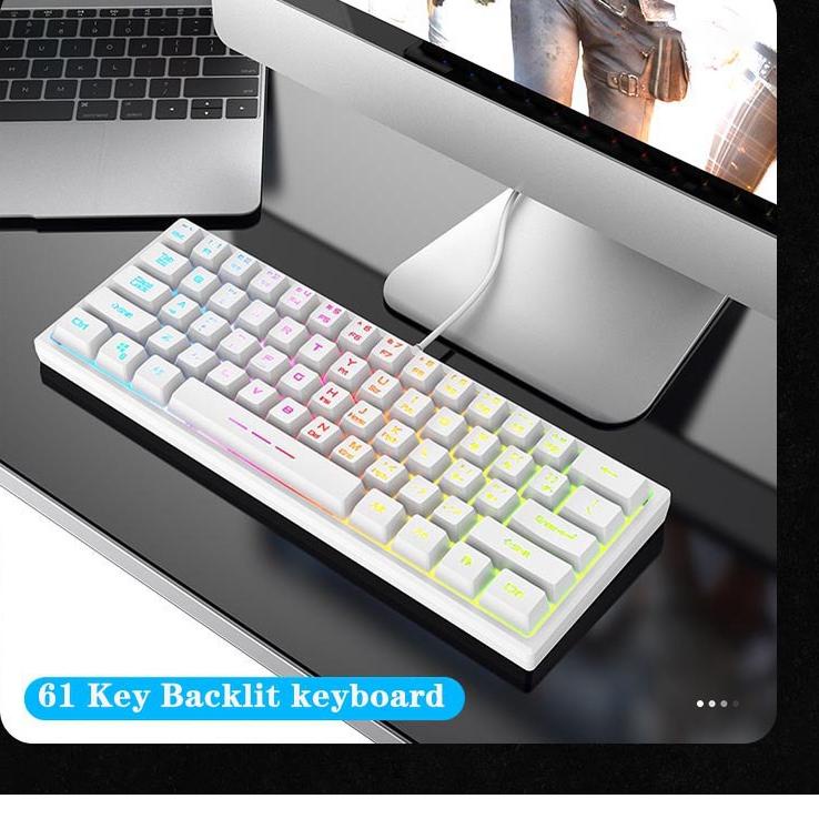Jual IDa1A9m--FOREV Keyboard 61 Keys RGB Wired Gaming KEYBOARD 60% PC ...