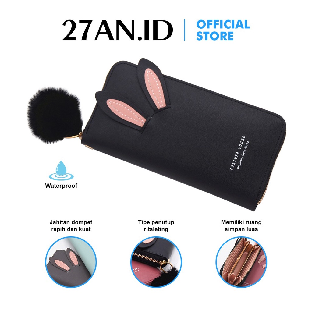 Jual (27AN.ID) Dompet Panjang Wanita D37 Dompet Panjang Resleting Motif Kuping Kelinci dompet ...