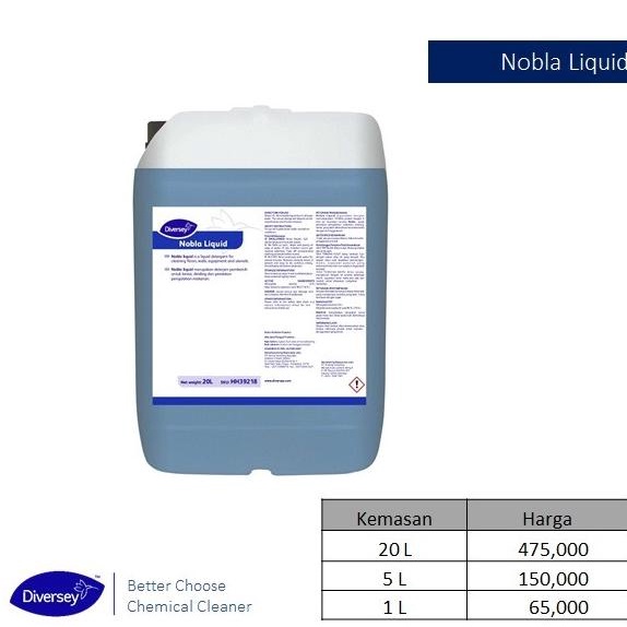 Jual Diversey Nobla Liquid Chemical Cleaner Kemasan 1 Liter | Shopee ...