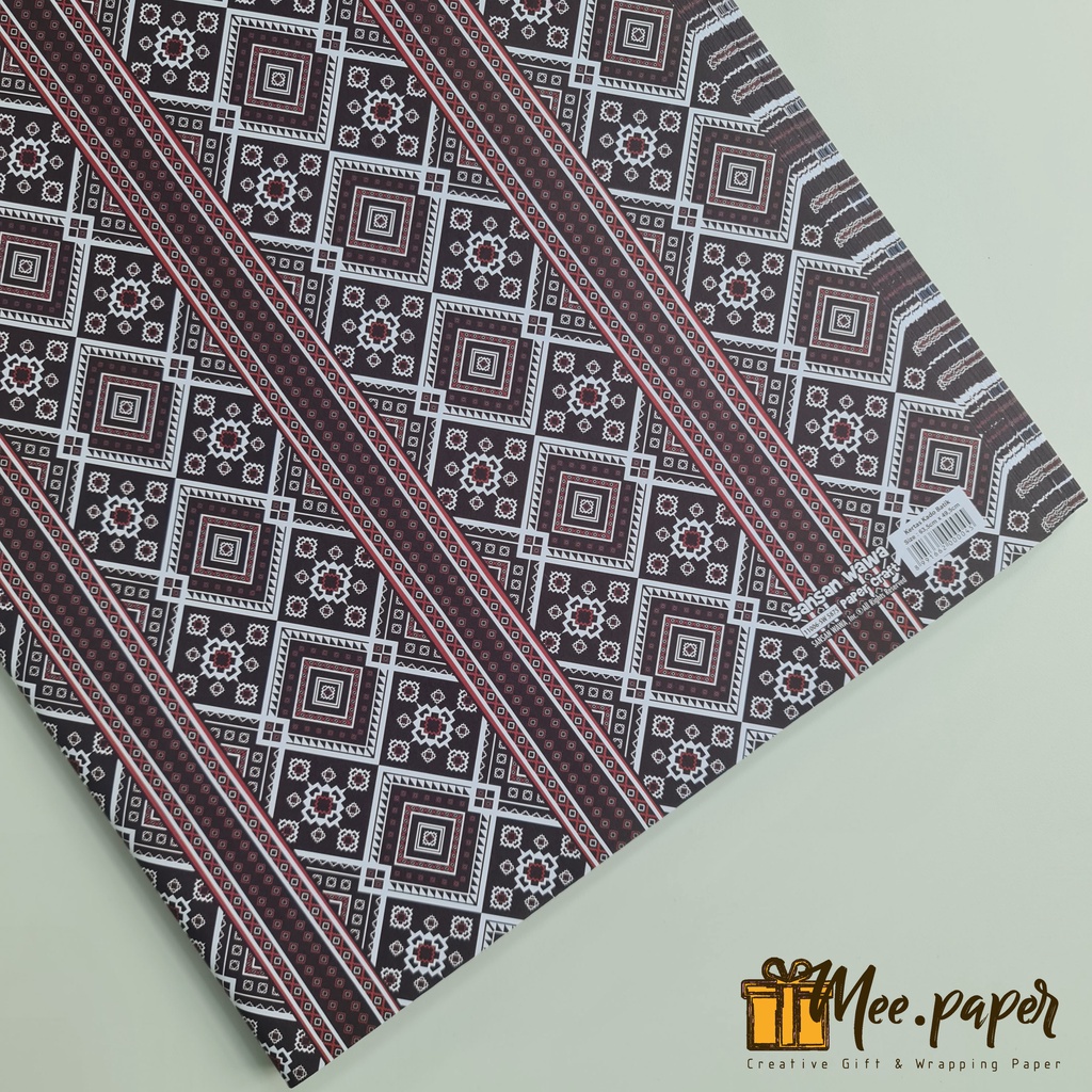 Jual Kertas Kado Sansan Wawa Motif Batik 25 Songket, Bungkus / Wrapping ...
