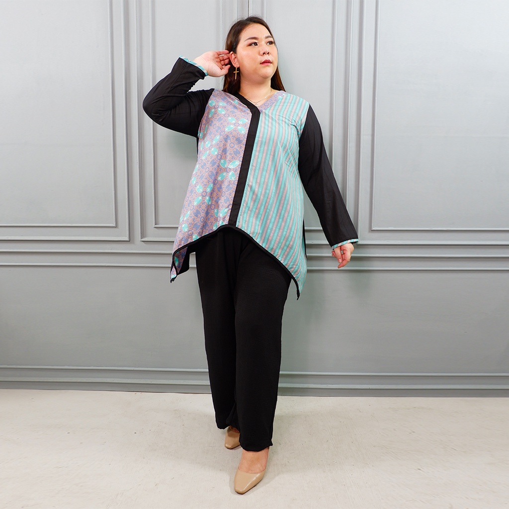 Jual My Size Blus Batik Naura Ukuran Besar Jumbo Plus Size Big Size ...