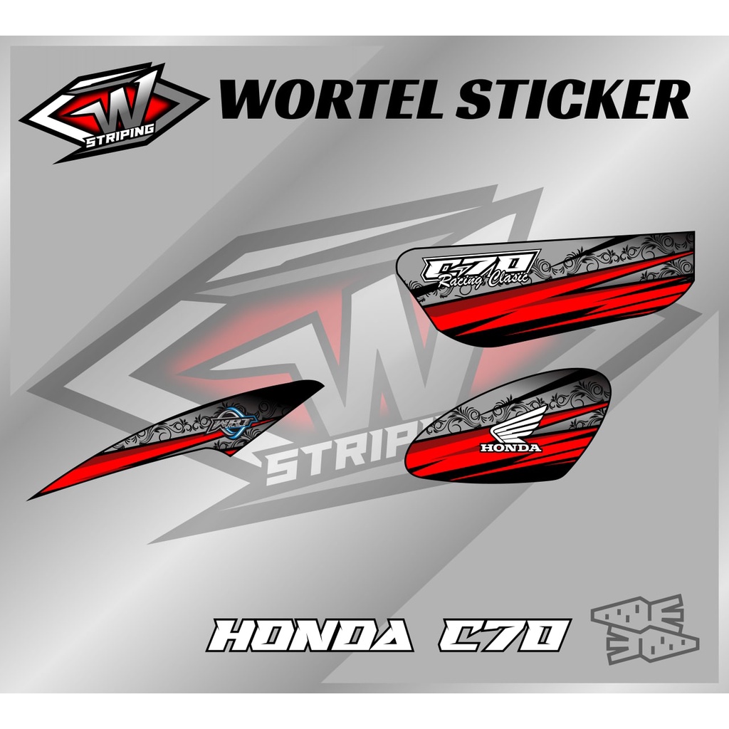 Jual Striping C70-Stiker Hologram Decal honda C70 Racing Floral ...