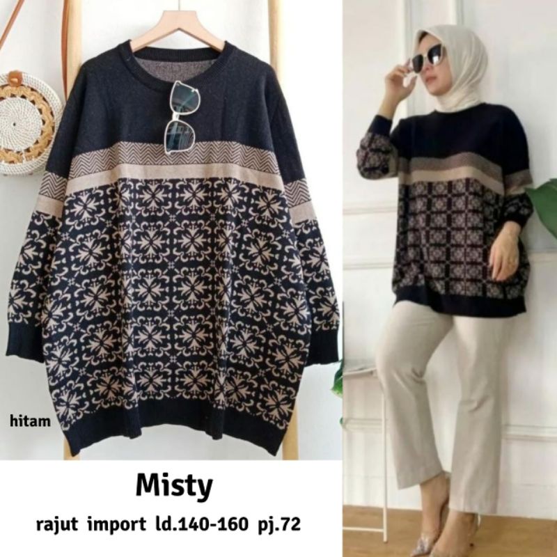 Jual Misty rajut import bigsize/blouse rajut import oversize/atasan ...