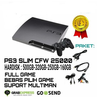 Jual PS3 / PLAYSTATION3 Slim seri 25 cfw SONY HDD 500GB + 2 stik full game | Shopee Indonesia