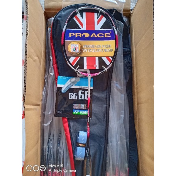 Jual Raket Badminton Pro Ace Impact 8100 Original Full Set | Shopee ...