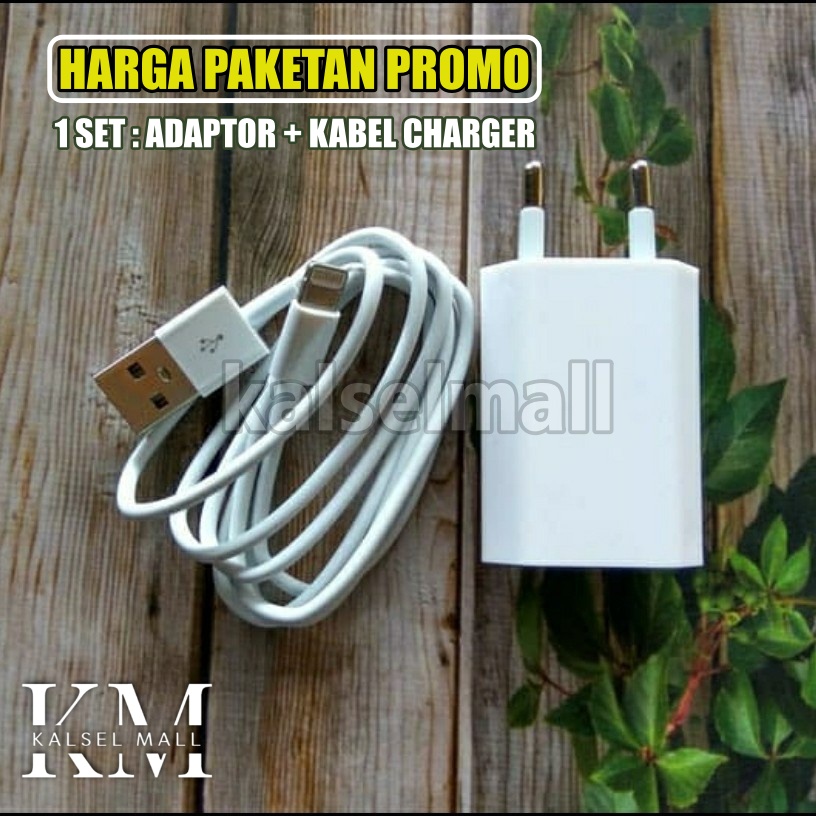 Jual 1 Set Paket Charger Iphone Adaptor + Kabel Data Adapter Batok ...