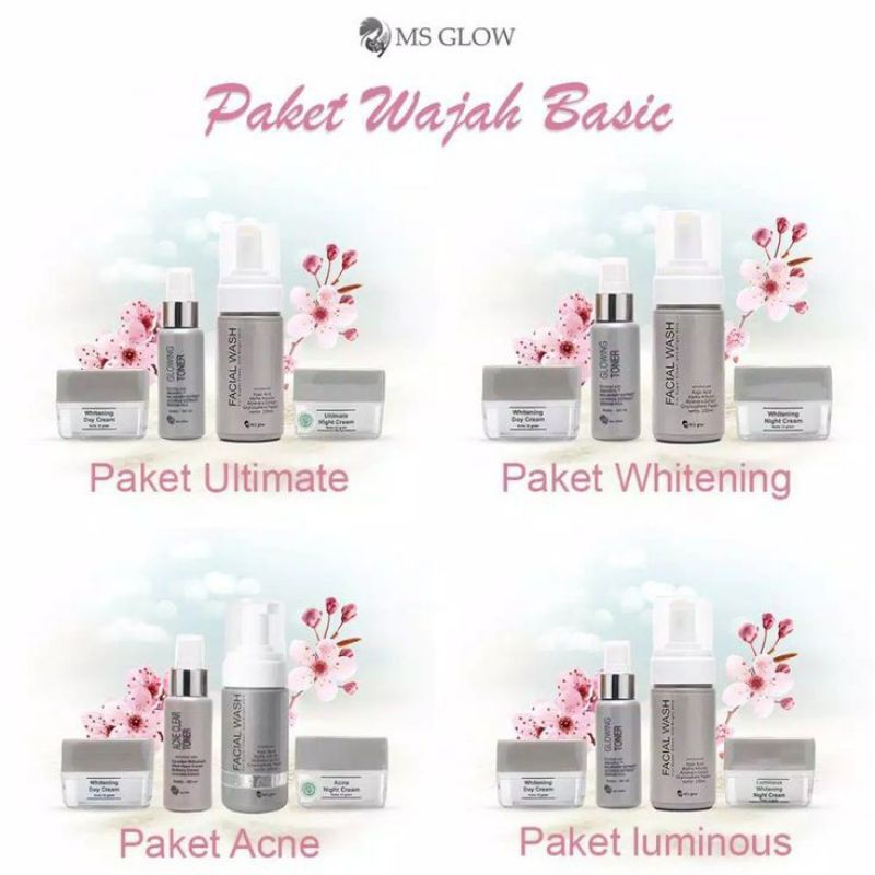 Jual PAKET MSGLOW WHITENING, LUMINOUS, ACNE, ULTIMATE SERIES | Shopee Indonesia
