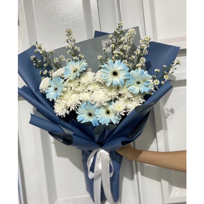 Jual Blue Gerbera Bouquet | Shopee Indonesia