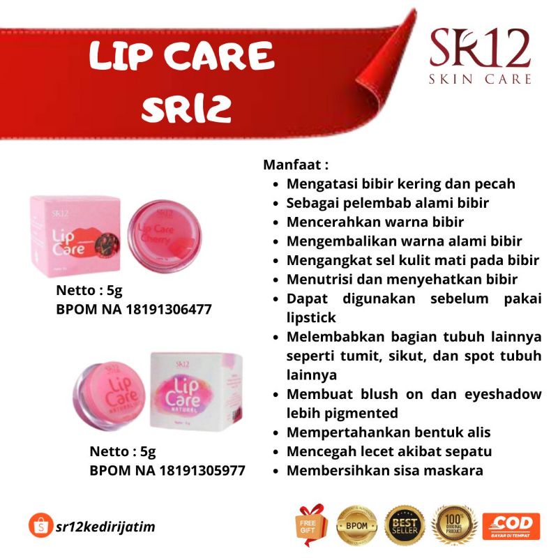 Jual Lip Care Pelembab Bibir dengan Madu SR12 Untuk Bibir Kering Pecah Pecah dan Hitam | Shopee ...
