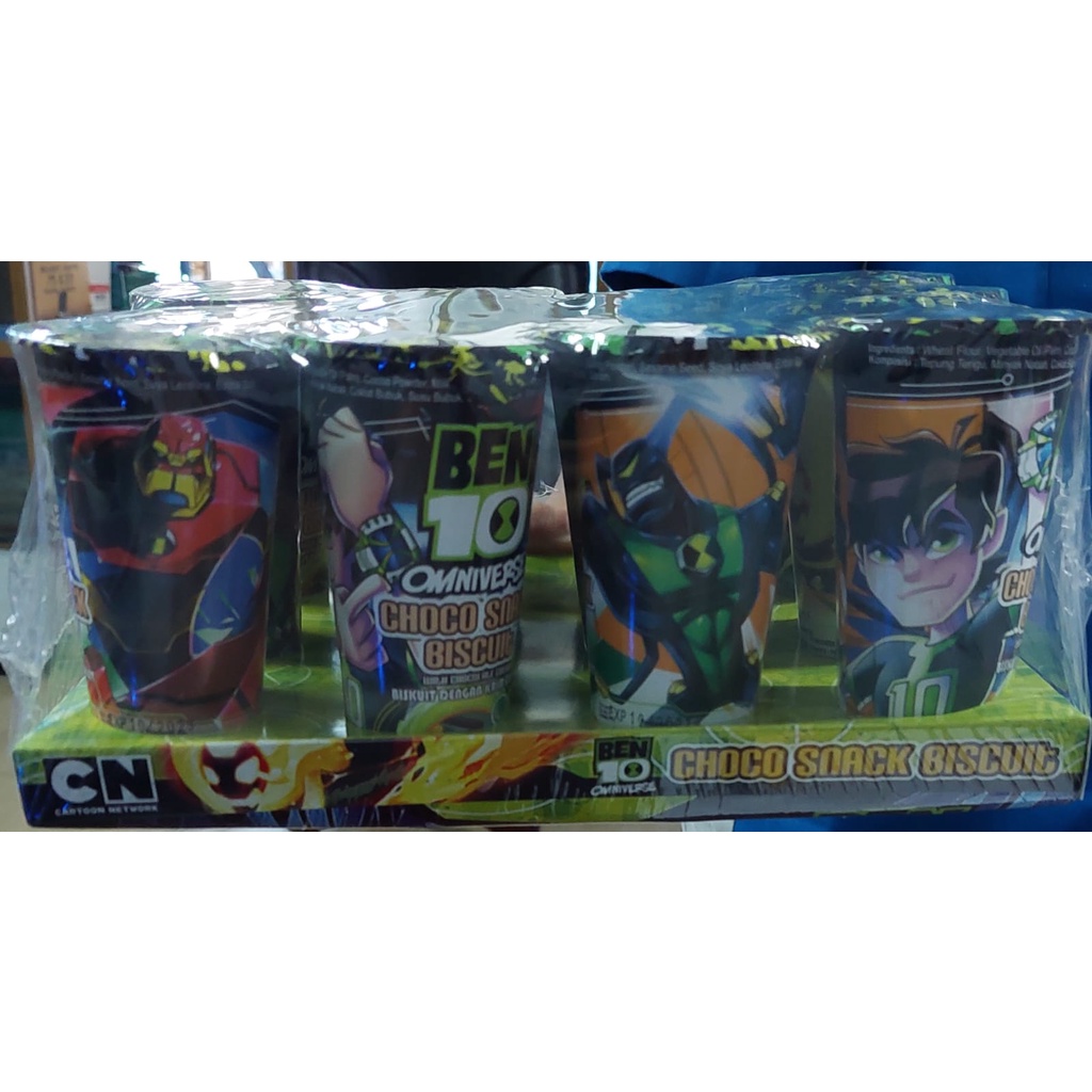 Jual BEN 10 JUMBO BISKUIT STICK DENGAN COKELAT LEZAT (1 PCS) | Shopee ...