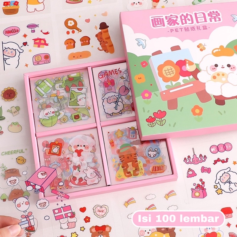 Jual 100 Lembar Sticker PVC Stiker Botol Minum Anak Tumblr Viral Lucu ...