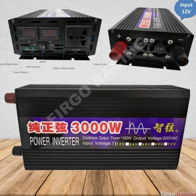Jual Power Inverter Pure Sine Wave Dc 12V To Ac220V 3000 Watt | Shopee Indonesia