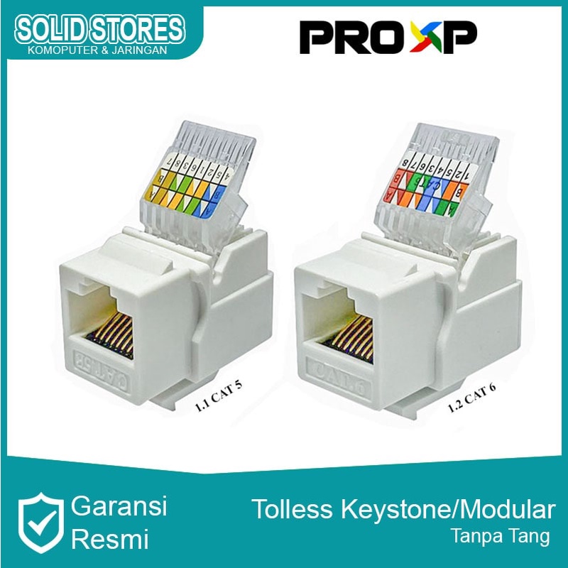 Jual PROXP Tolless Keystone Jack / Modular Jack RJ45 Tanpa Tang ...
