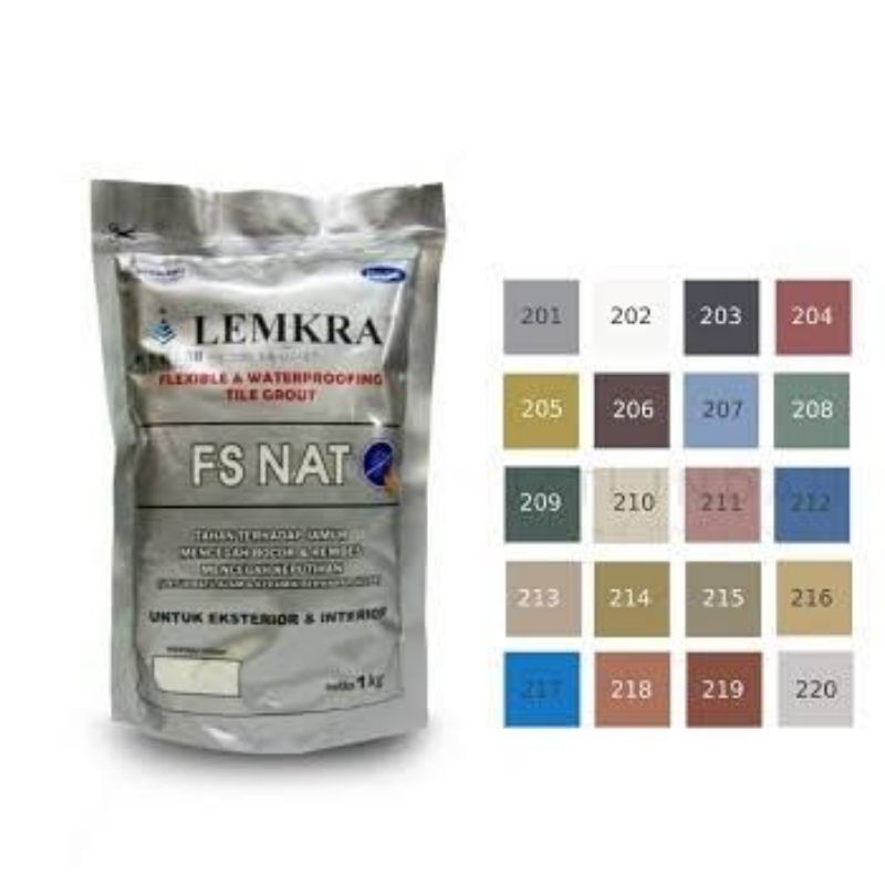 Jual LEMKRA FS NAT 1 KG / Semen Pengisi Nat Dinding Lantai 11 Varian Warna / Semen Nat | Shopee ...