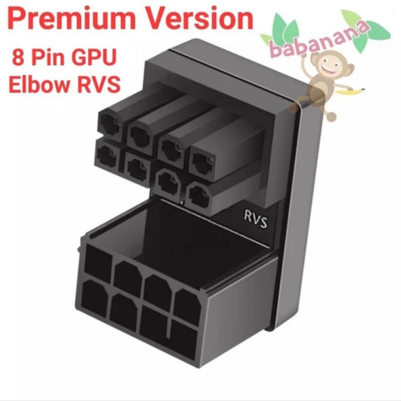 Jual 8 pin pcie GPU Elbow Reverse Premium version siku vga 90 degree ...