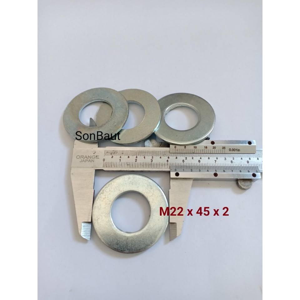 Jual Ring Plat m22 lebar 45mm Washer 22mm putih | Shopee Indonesia