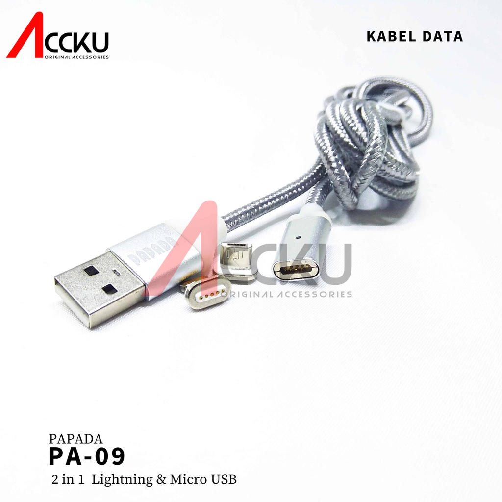 Jual Kabel data Magnetic 2in1 Papada PA-09 Kabel 2in1 Kabel Charger dan ...
