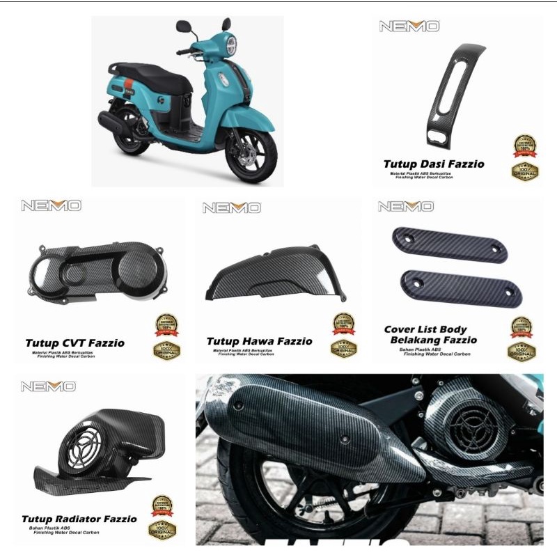 Jual aksesoris fazzio cover carbon yamaha fazzio knalpot radiator ...