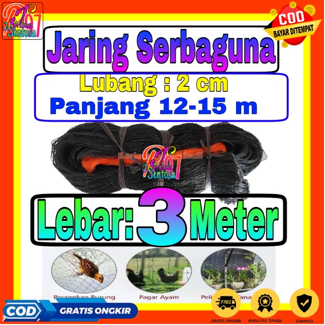Jual Jaring Pagar Ayam 3 meter / Jaring Lubang Kecil /Jaring Kandang /Jaring Burung / Jaring ...